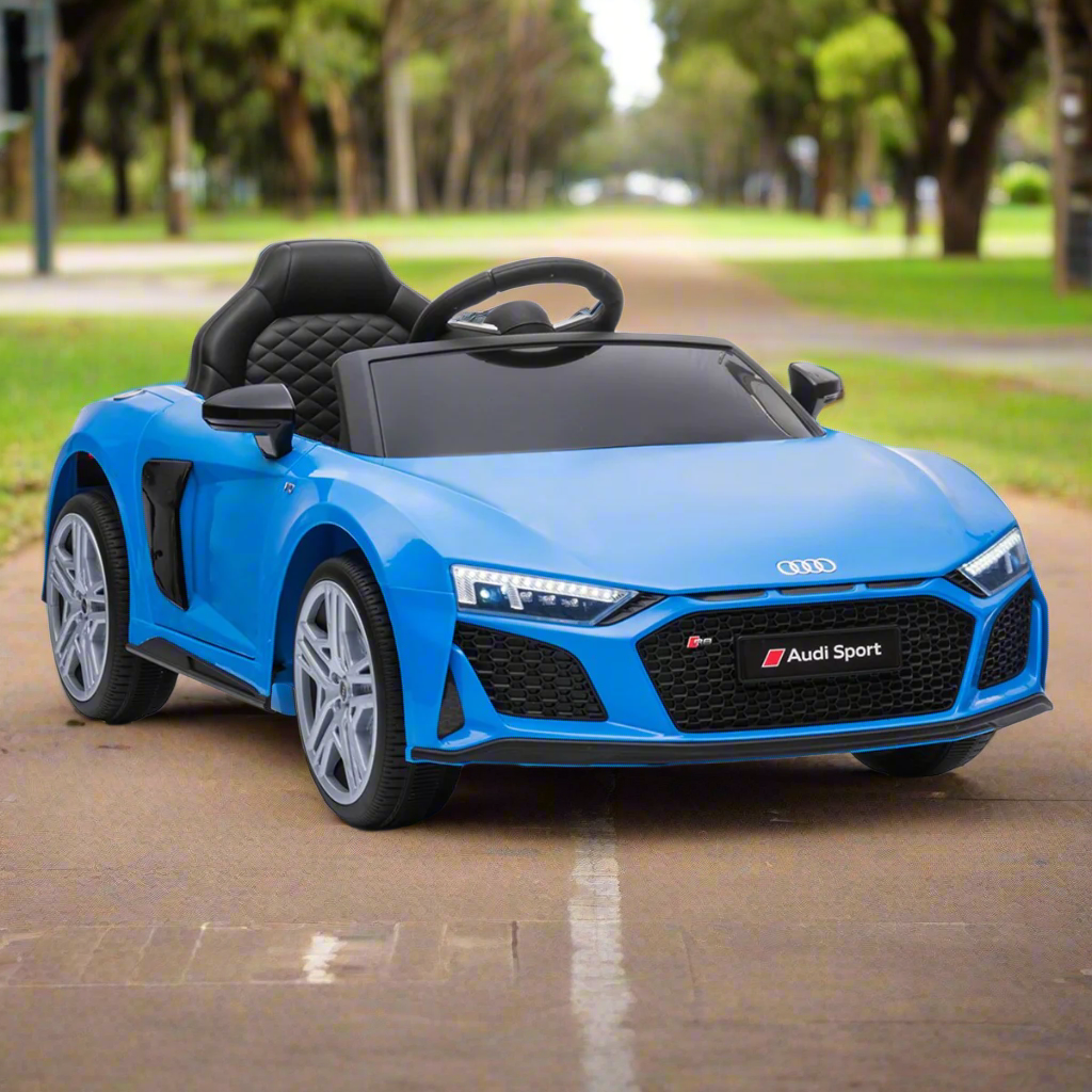 Audi Sport Kids Electric Ride-On Car – 12V Remote Control Blue Car with ...