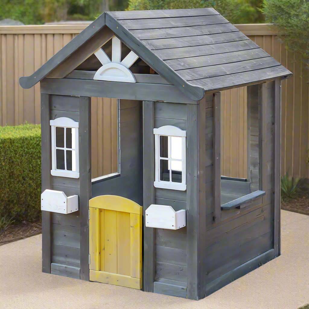 Wooden Kids Cubby House | Outdoor Playhouse with Planter Boxes & Pre ...