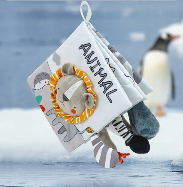 Interactive Baby Soft Crinkle Book with Animal Plush Tails | Early ...